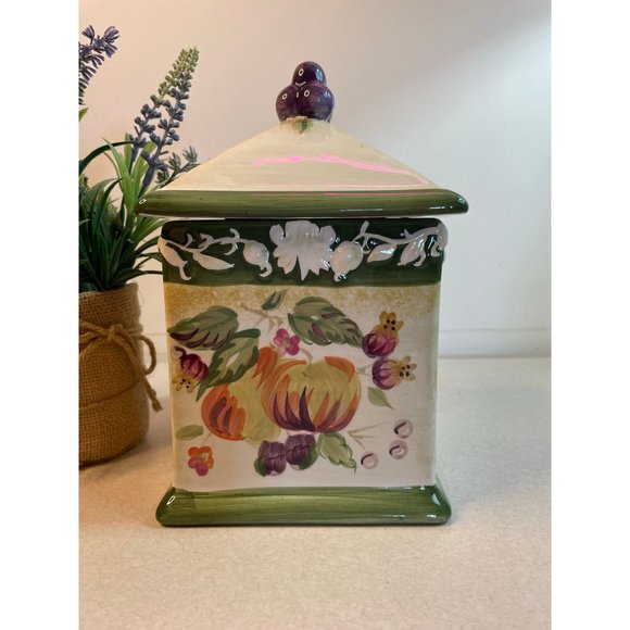 Wcl | Kitchen | Wcl Square Ceramic Canister Cookie Jar Fruit Tuscan ...